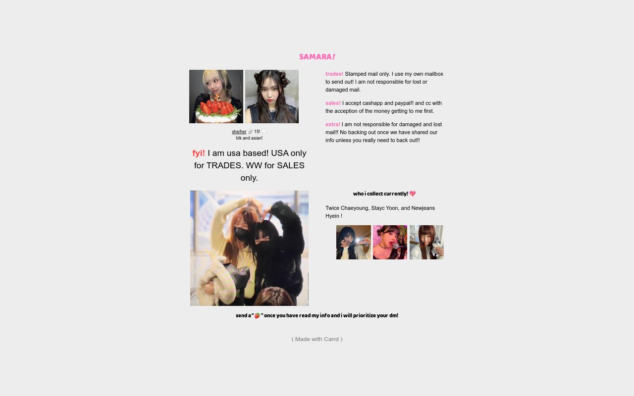 samara’s carrd